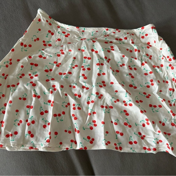 Zara | Skirts | Zara Cherry Print White Skirt | Poshmark